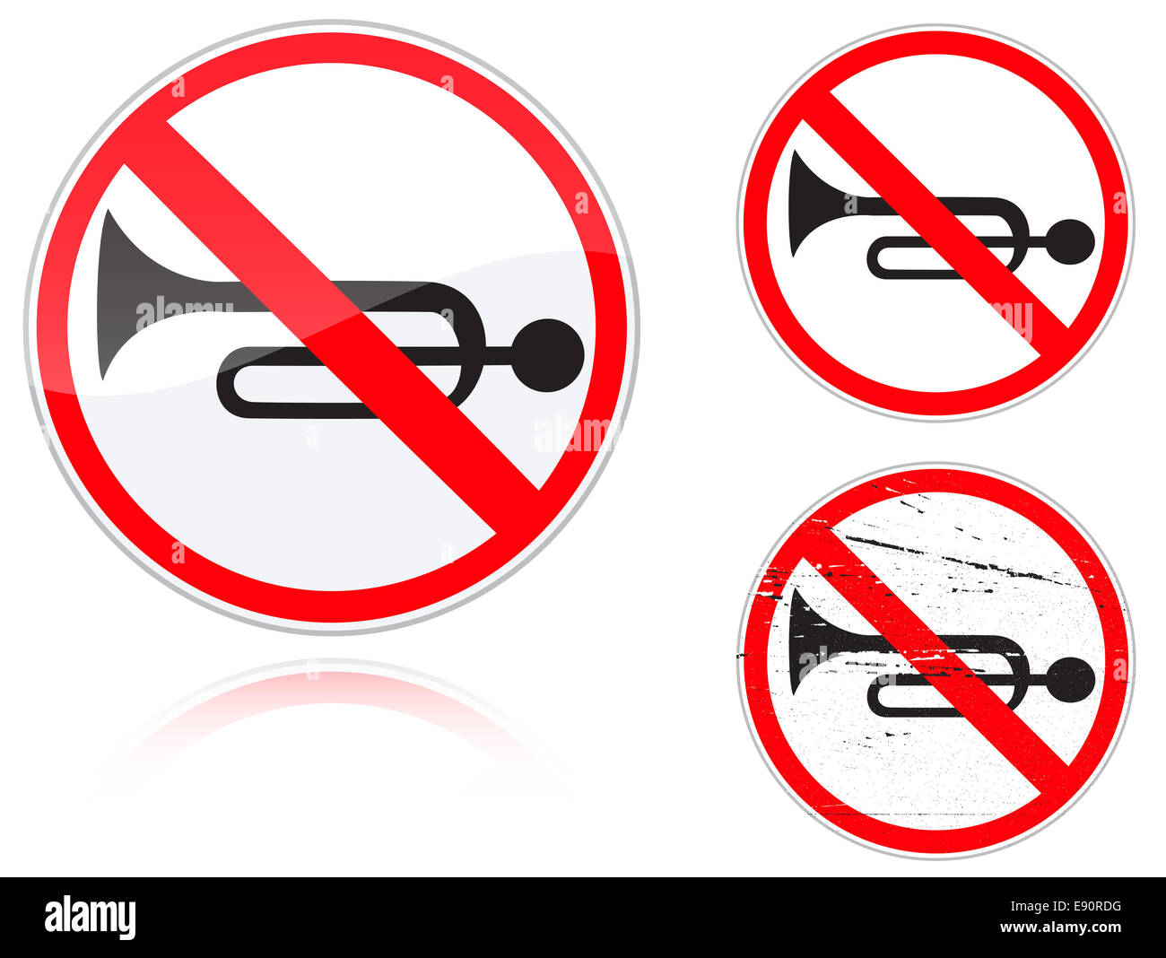 Sound signals is forbidden road sign Stock Photo - Alamy