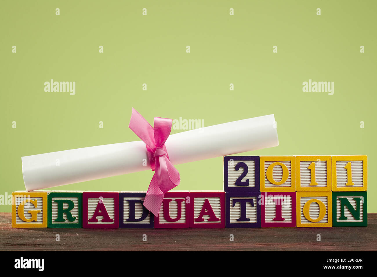 Wooden blocks Graduation 2011 Stock Photo - Alamy