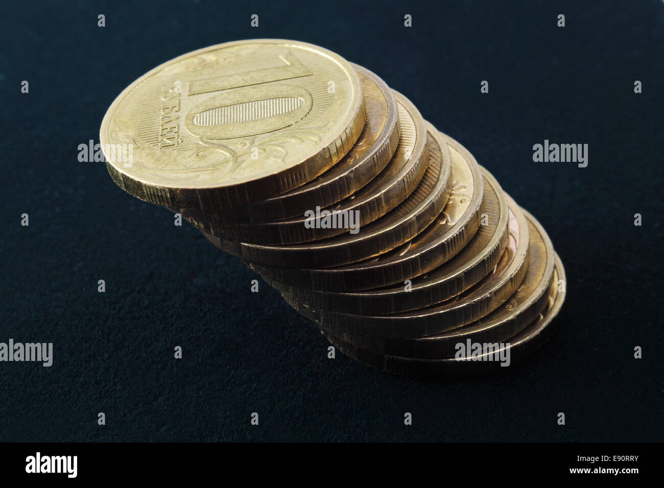 Coin denominations of 10 Russian rubles Stock Photo - Alamy