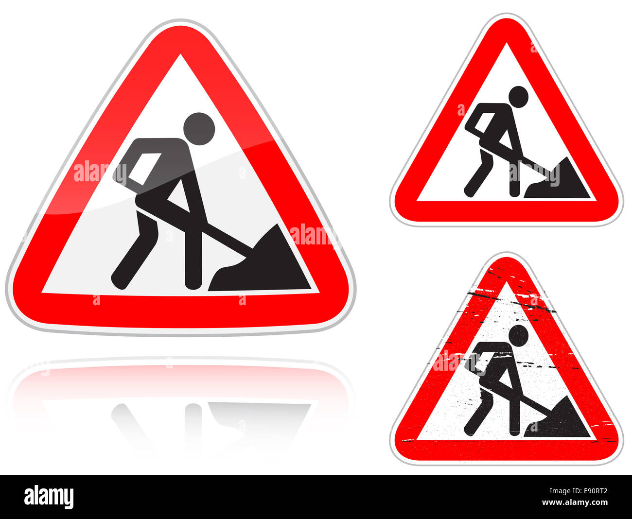Variants a Works on the road - road sign Stock Photo - Alamy