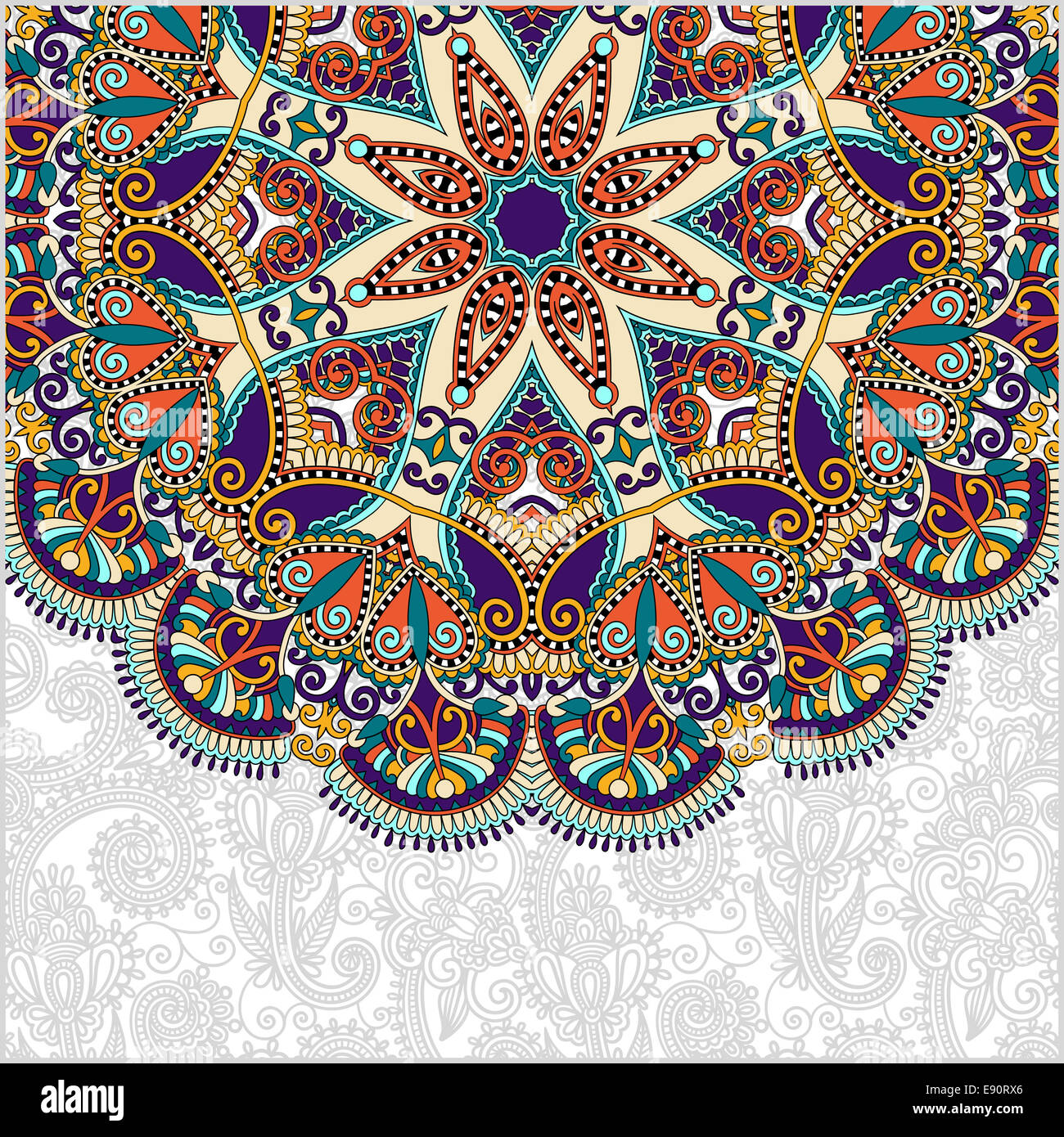 floral round pattern in ukrainian oriental ethnic style for your Stock ...