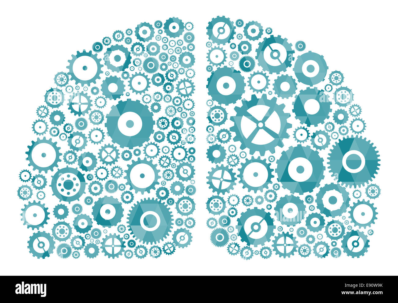 Human head vector cogs Cut Out Stock Images & Pictures - Alamy