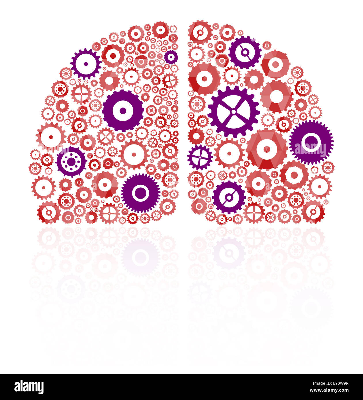 Human head vector cogs Cut Out Stock Images & Pictures - Alamy