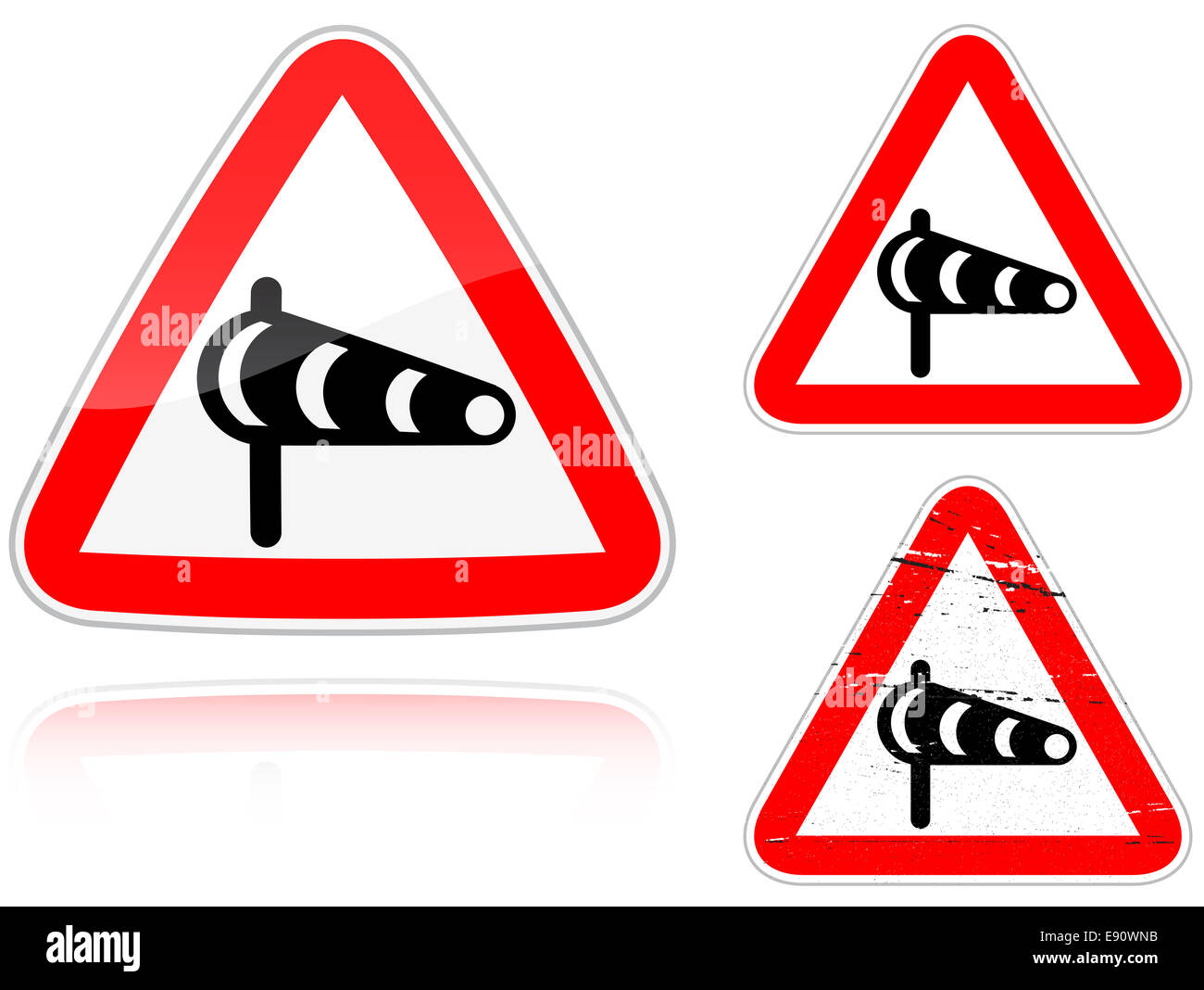 Side wind road sign warning hi-res stock photography and images - Alamy