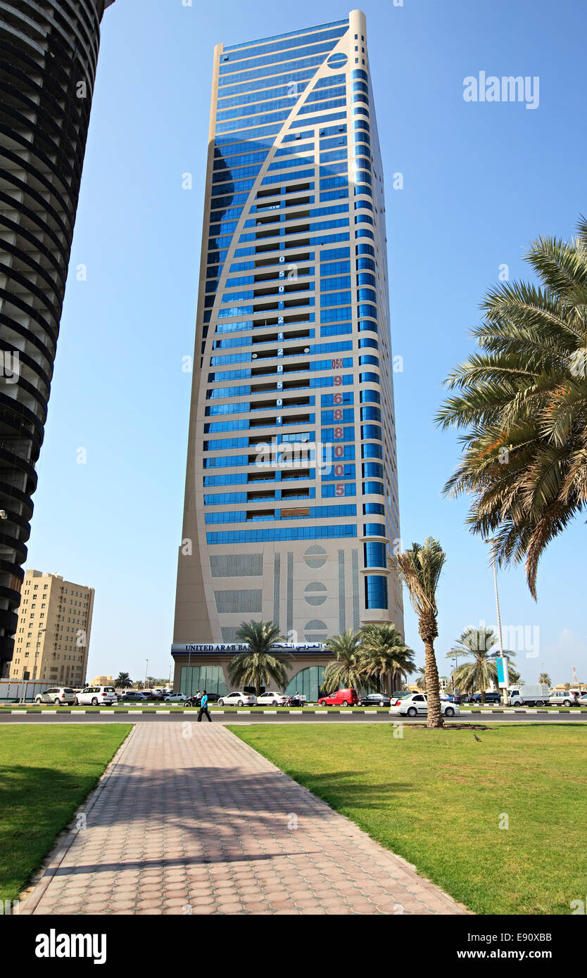 Modern skyscrapers in Sharjah Stock Photo - Alamy