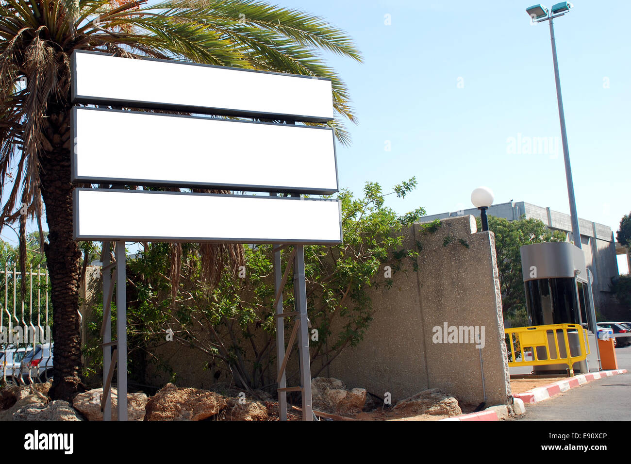 Blank white sign with a copy space area Stock Photo - Alamy