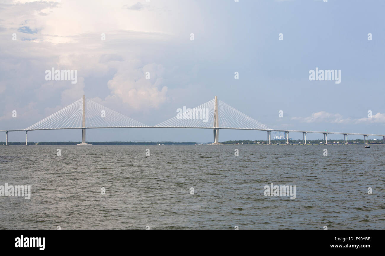 Arthur Ravenel Jr. Bridge over the Cooper River leading into Charleston ...