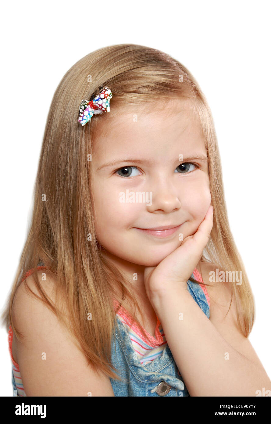 Portrait of the small beautiful girl Stock Photo - Alamy