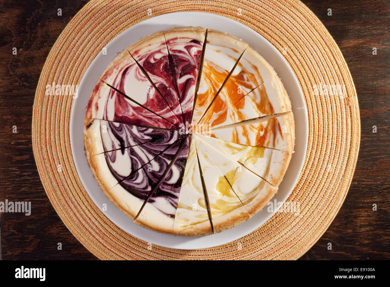 Cheesecake on plate wood hi-res stock photography and images - Alamy