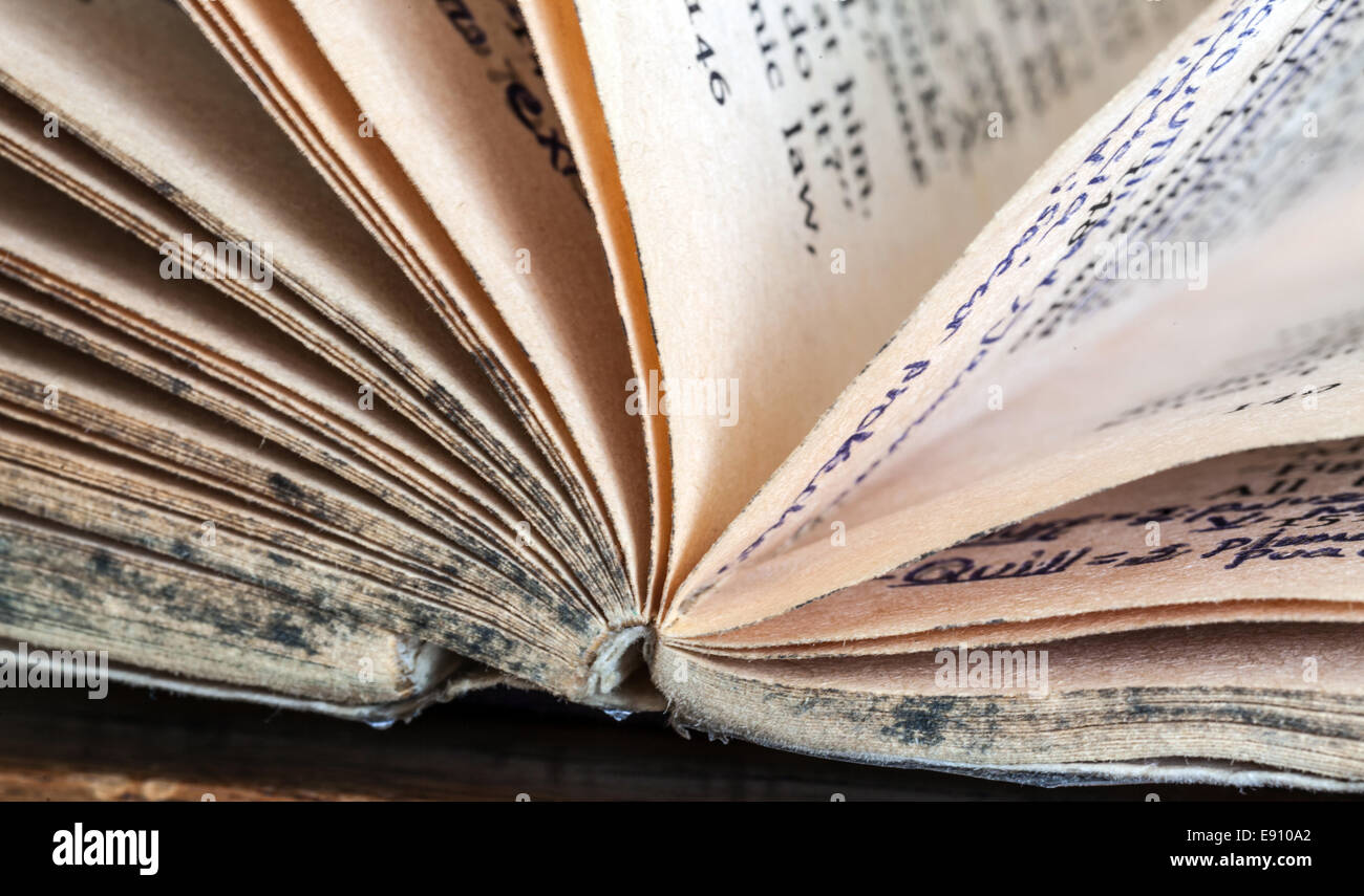 Pages of an old opened book Stock Photo - Alamy