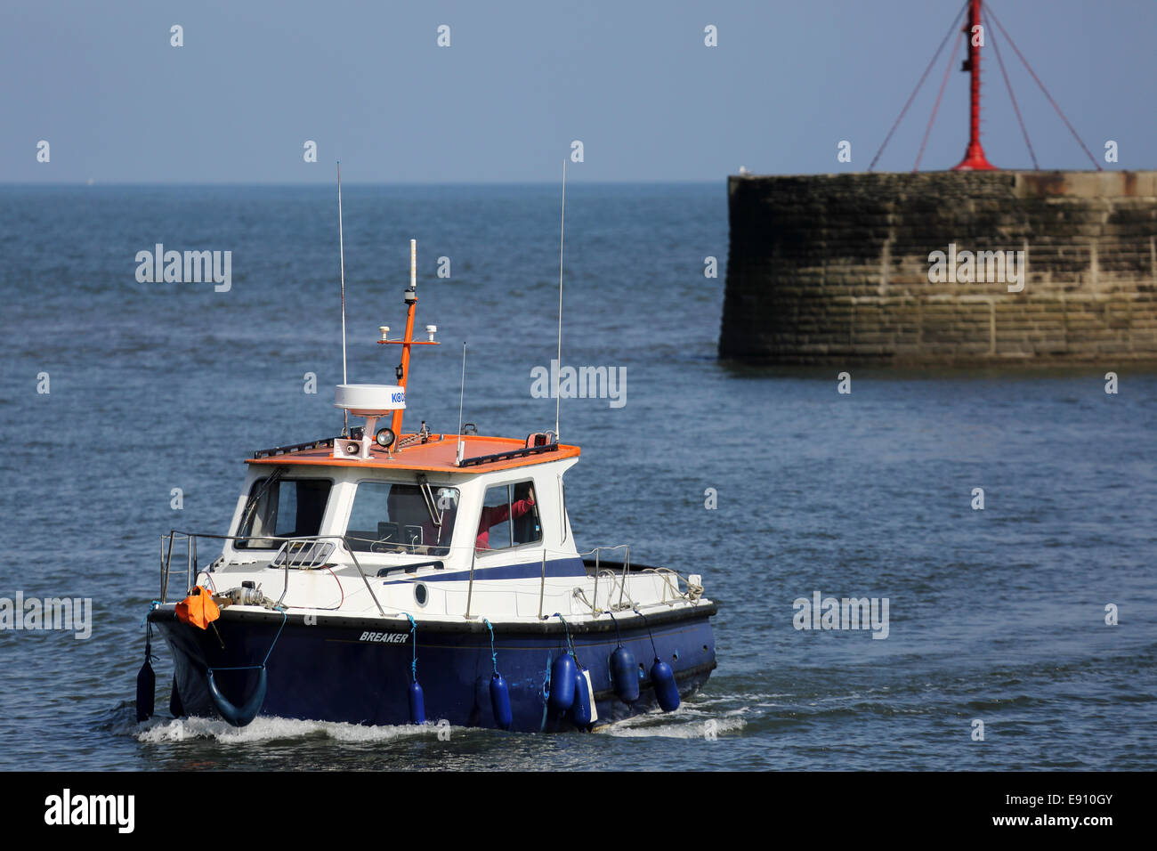 A boat enters Seaham harbour in County Durham, England Stock Photo - Alamy