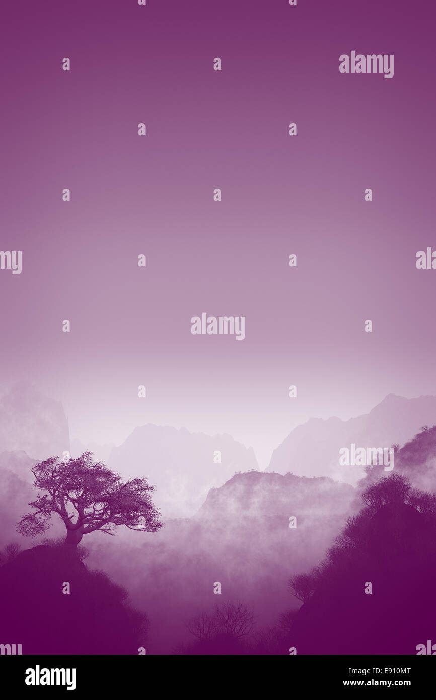 Purple landscape illustration hi-res stock photography and images - Alamy