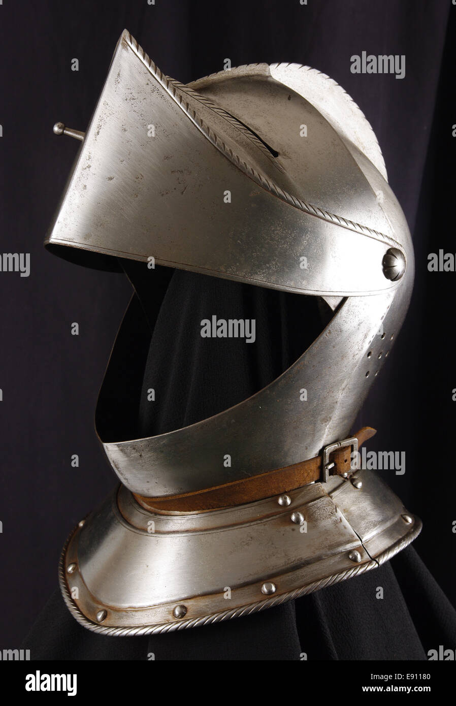 Armour of the medieval knight. Metal protection of Stock Photo - Alamy