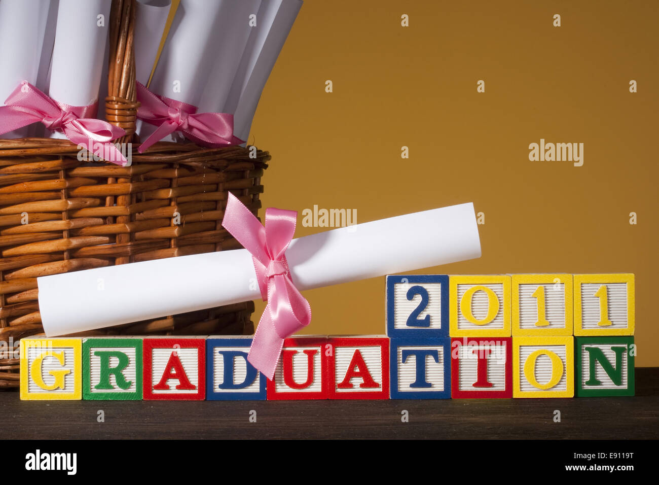 Wooden blocks Graduation 2011 Stock Photo - Alamy