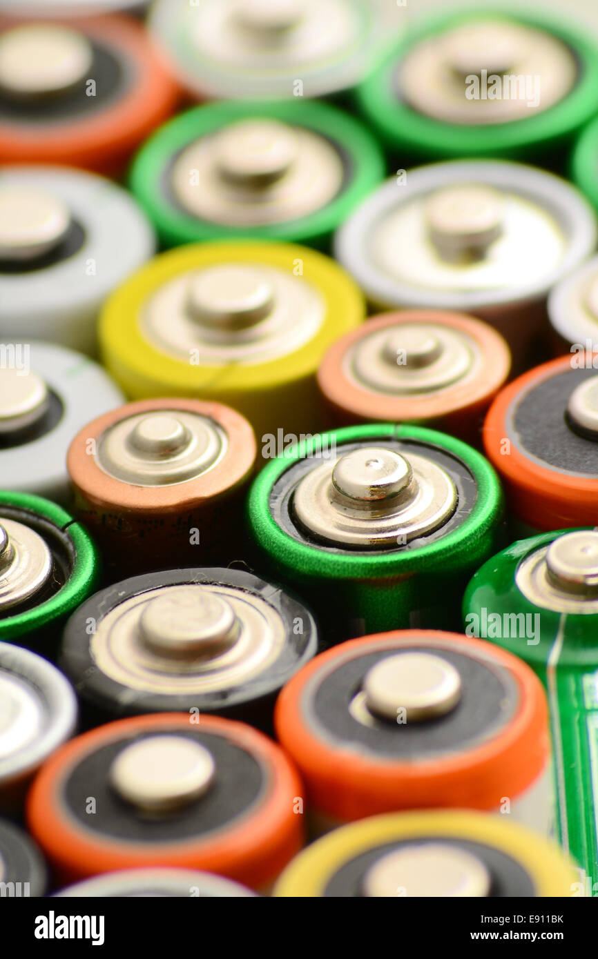Composition with alkaline batteries Stock Photo - Alamy