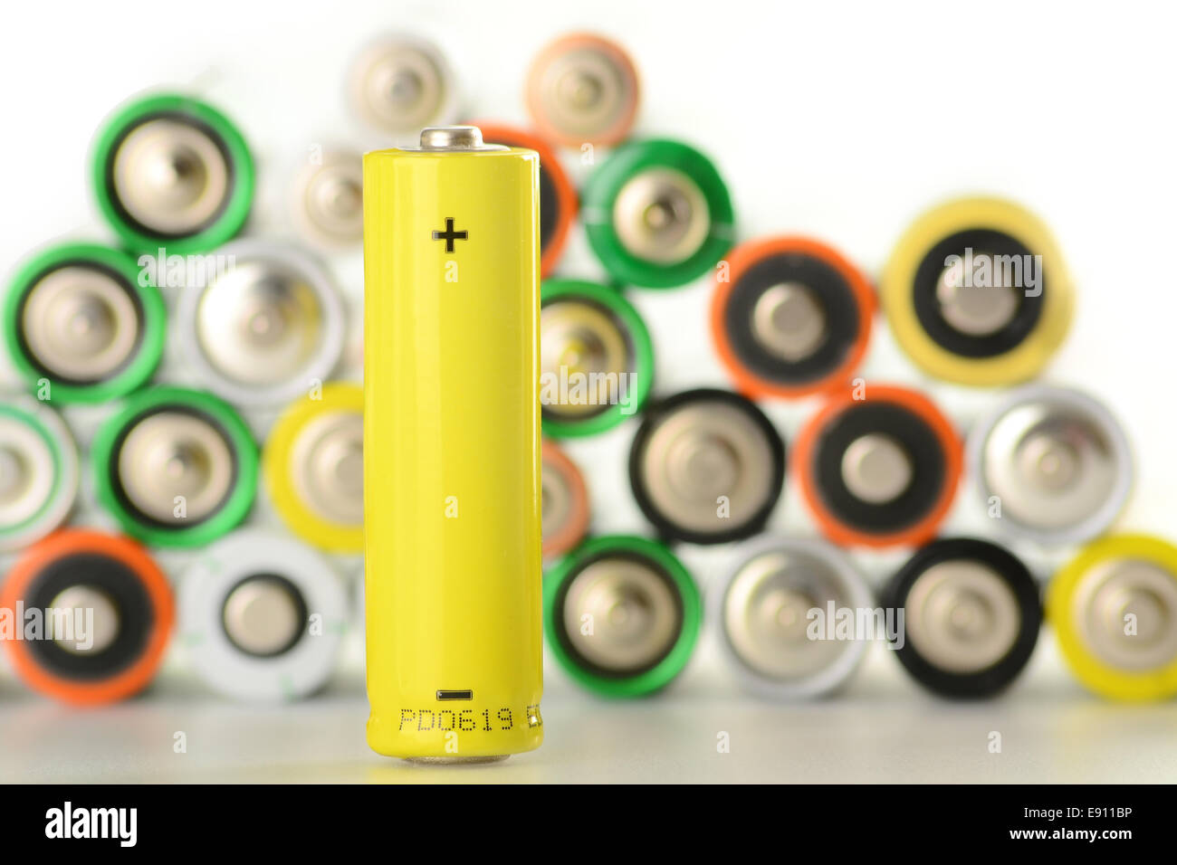 Composition with alkaline batteries Stock Photo - Alamy