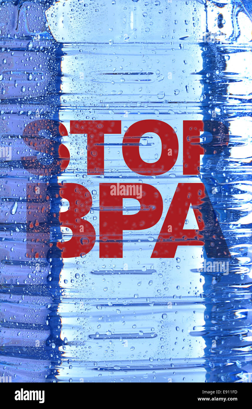 BPA sign and texture of plastic bottle Stock Photo - Alamy