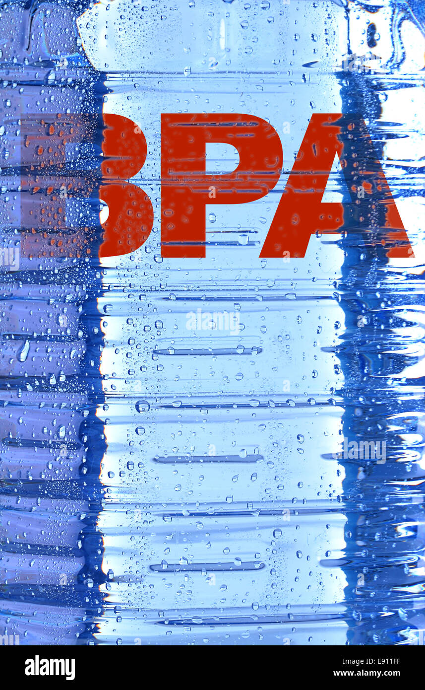 BPA sign and texture of plastic bottle Stock Photo - Alamy