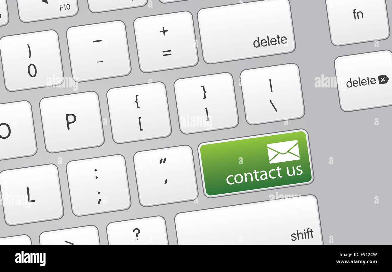 Keyboard with Contact Us Icon Stock Photo - Alamy