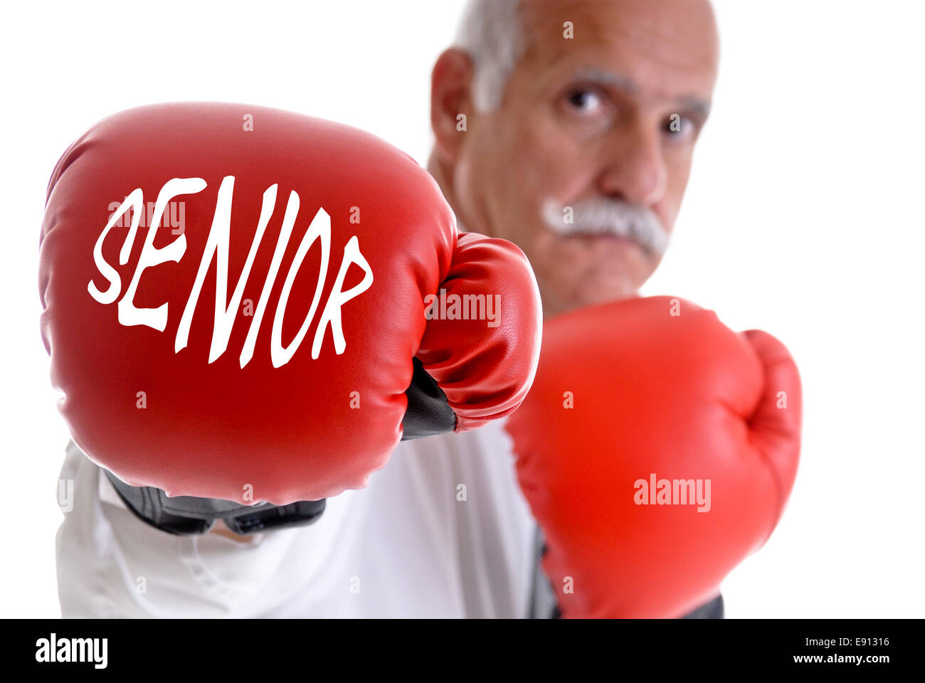 Senior male boxing gloves hi-res stock photography and images - Alamy