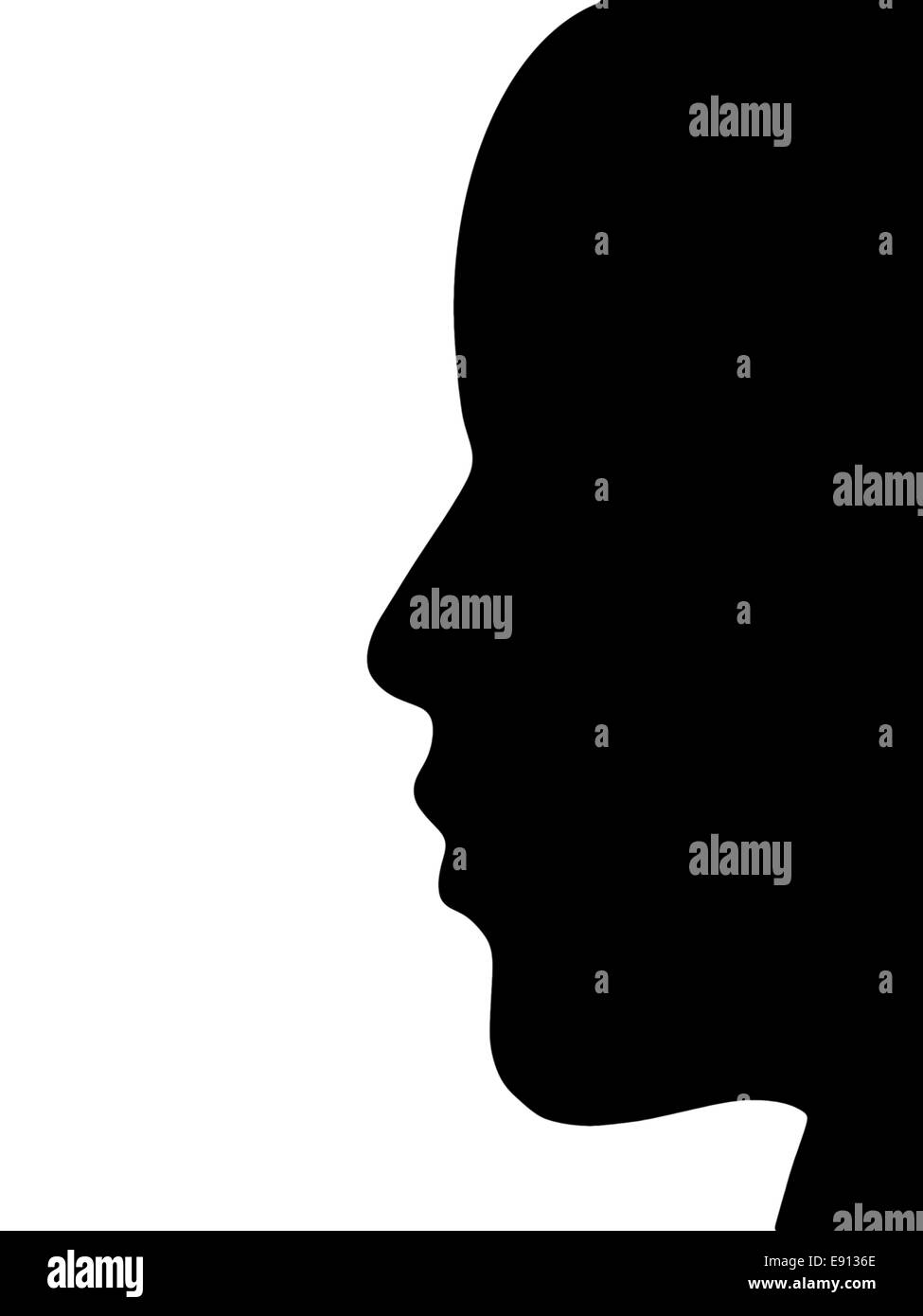 Black and white silhouette face Black and White Stock Photos & Images ...