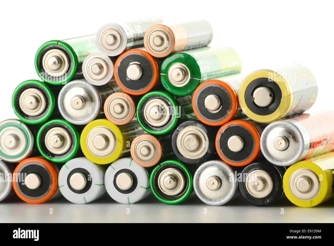 Composition with alkaline batteries Stock Photo - Alamy