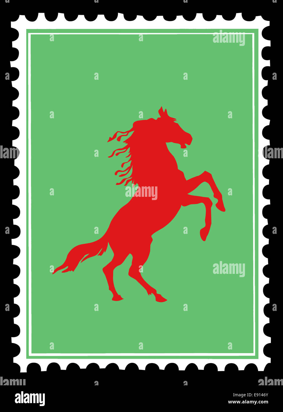 red horse on postage stamps Stock Photo - Alamy