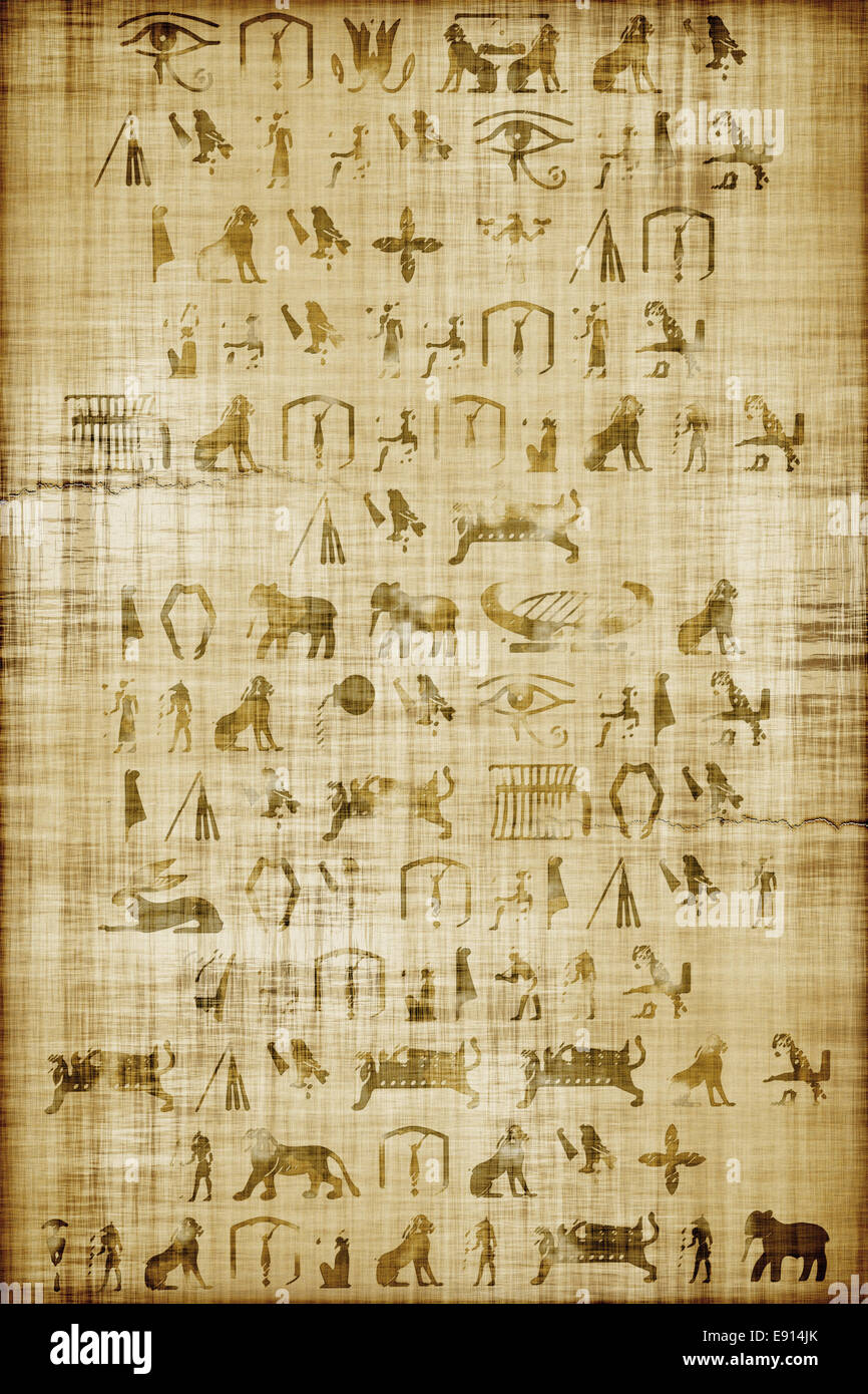 Papyrus paper and hieroglyphics hi-res stock photography and images - Alamy