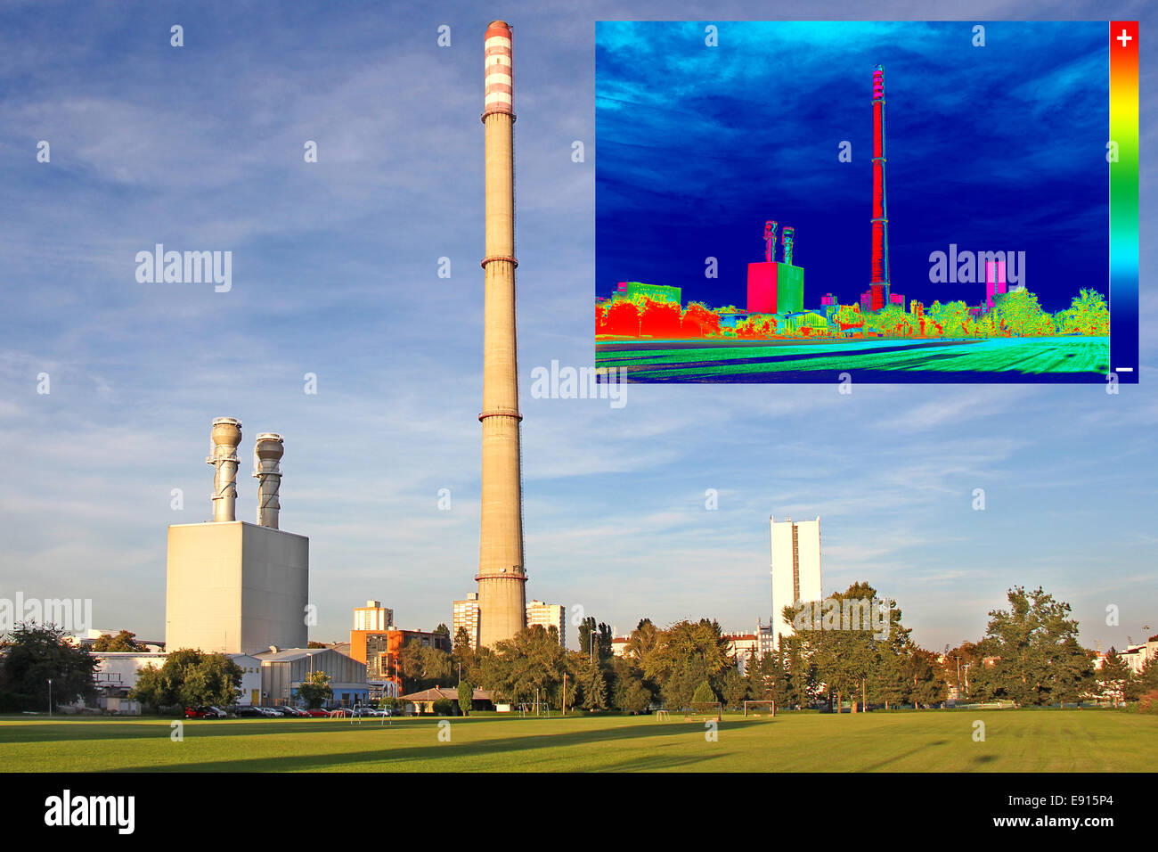 Infrared thermography image showing the heat emission at the Chimney of ...