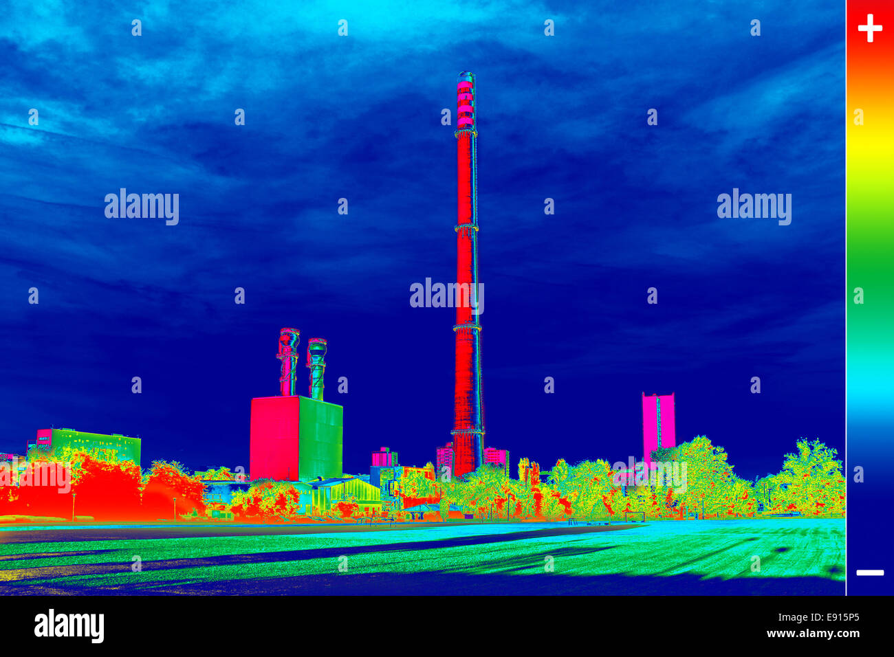 Infrared thermography image showing the heat emission at the Chimney of ...