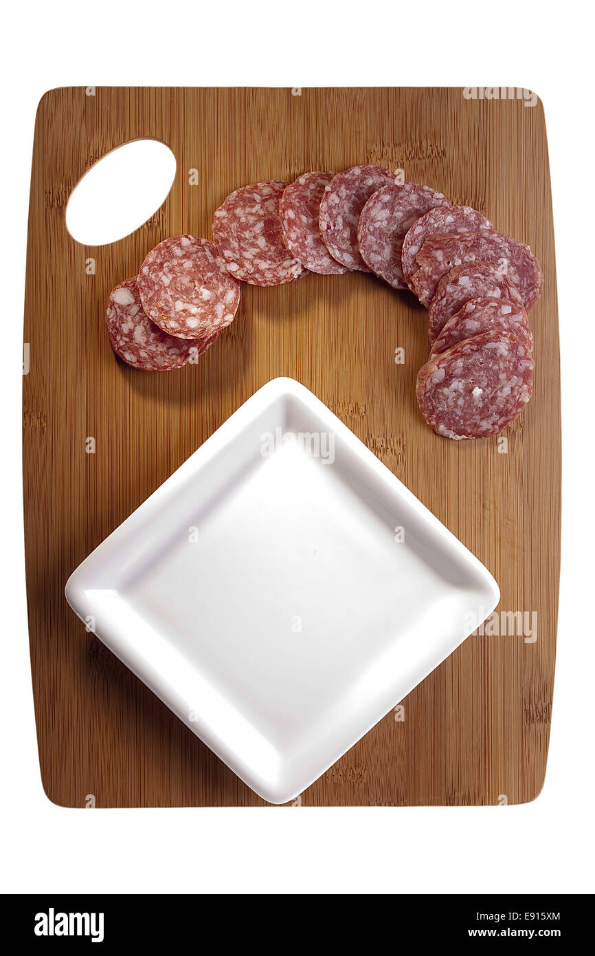 Salami pepperoni snack appetizer Cut Out Stock Images & Pictures - Alamy