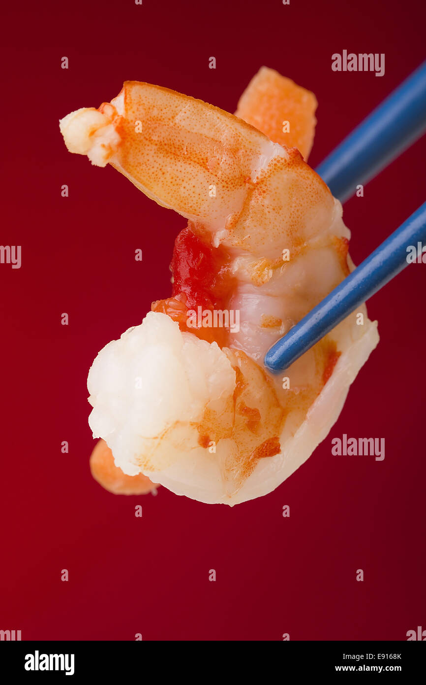Shrimp in Chopsticks Stock Photo - Alamy