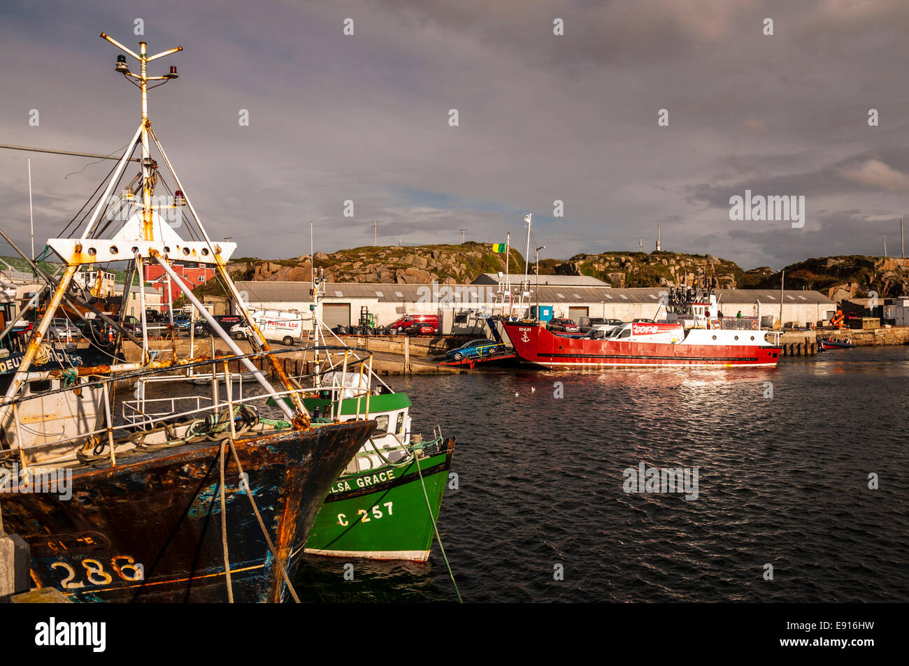 Arranmore Island ferry returns to Burtonport harbour in County Donegal ...