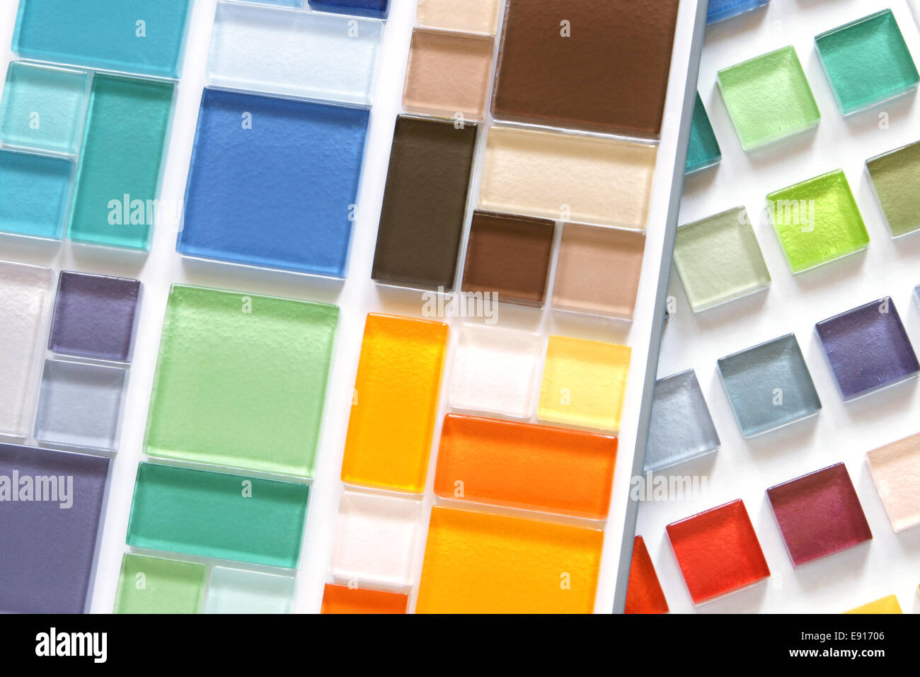 Collection glass tile Stock Photo - Alamy