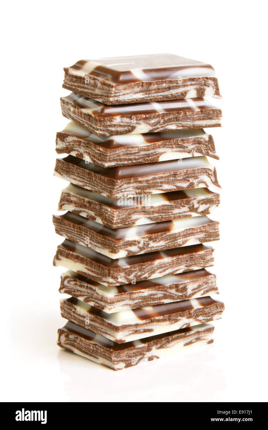 Stack of chocolate pieces Stock Photo - Alamy
