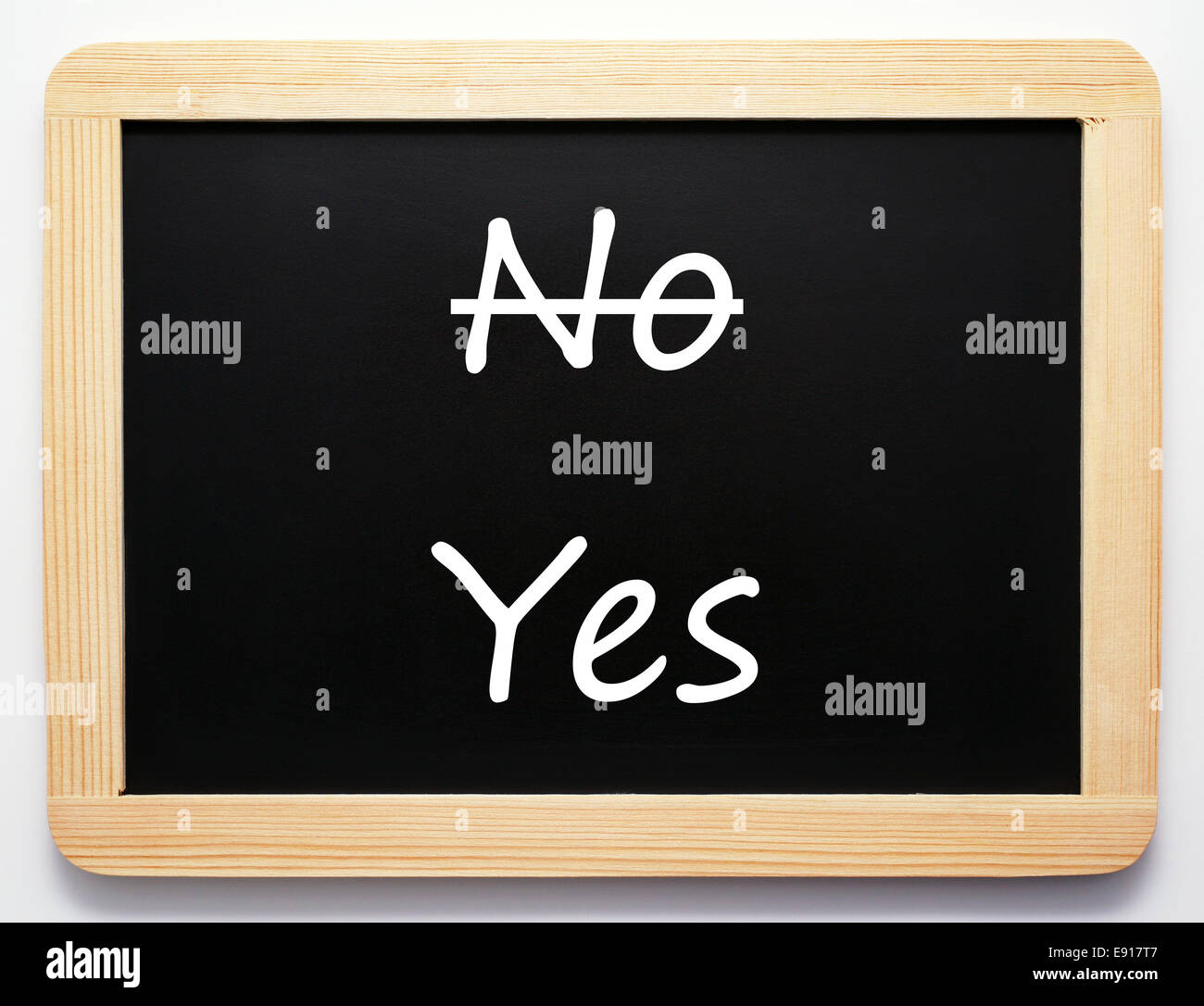 Yes / No - Chalkboard Stock Photo - Alamy