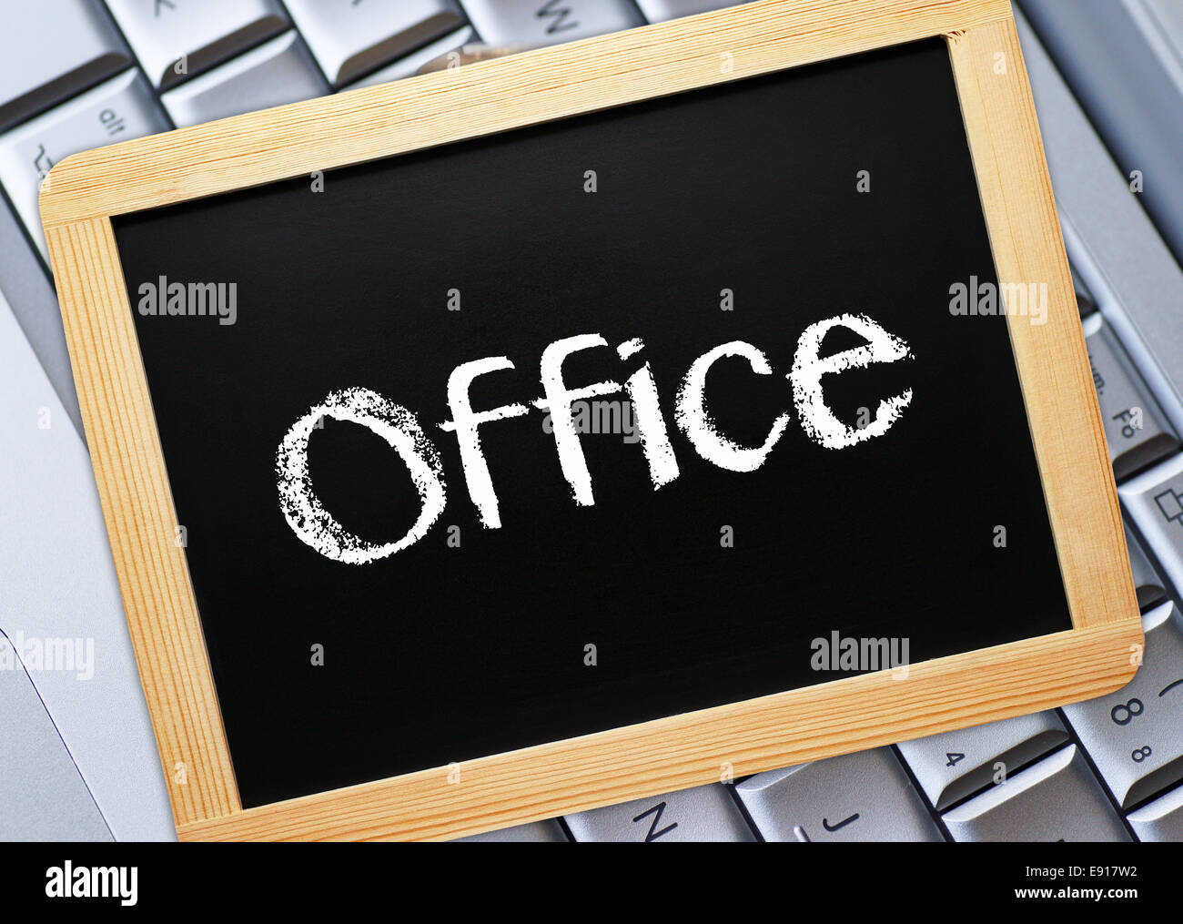 Office Chalkboard with Keyboard Stock Photo - Alamy