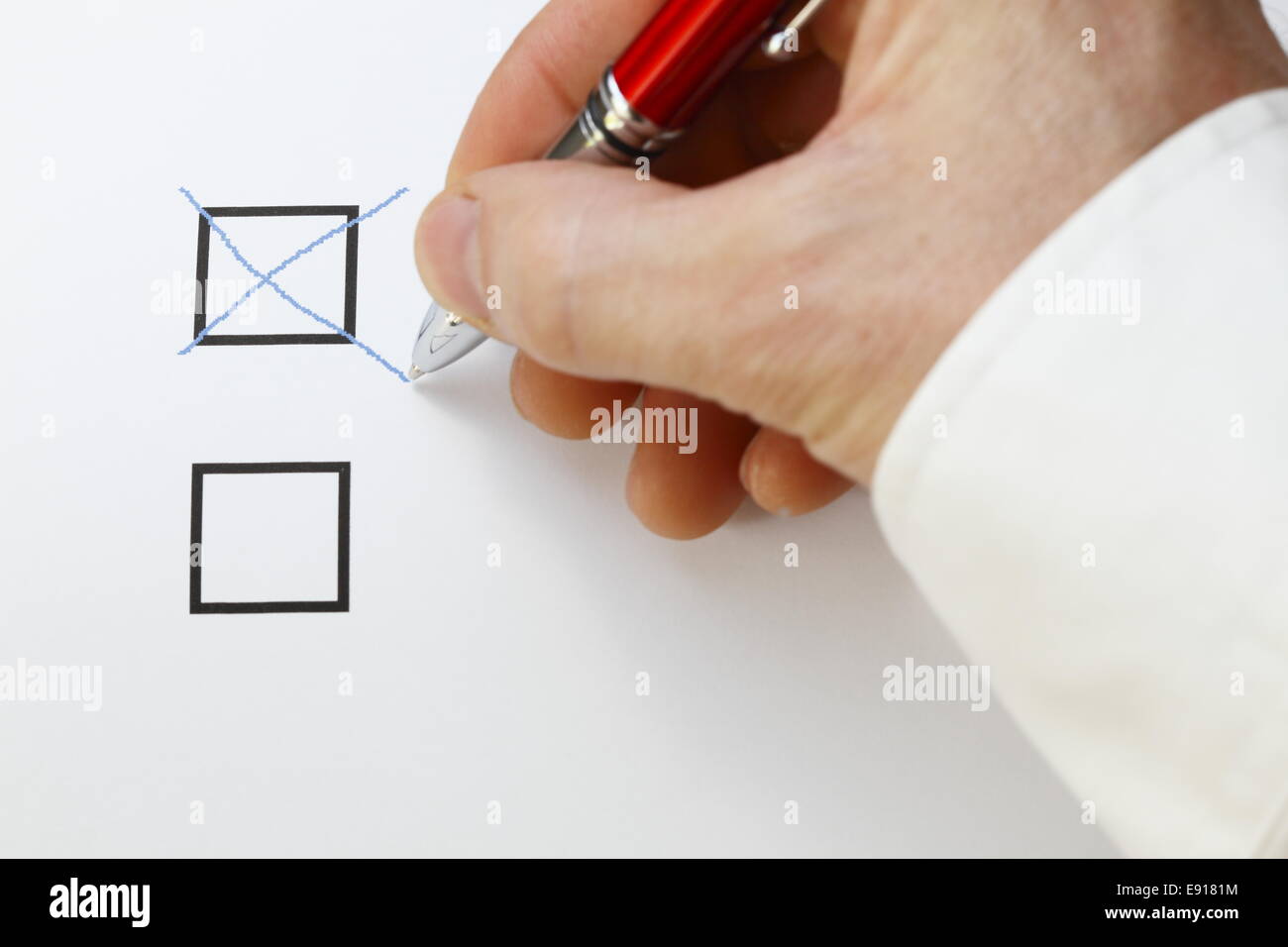 Hand drawing check box hi-res stock photography and images - Alamy