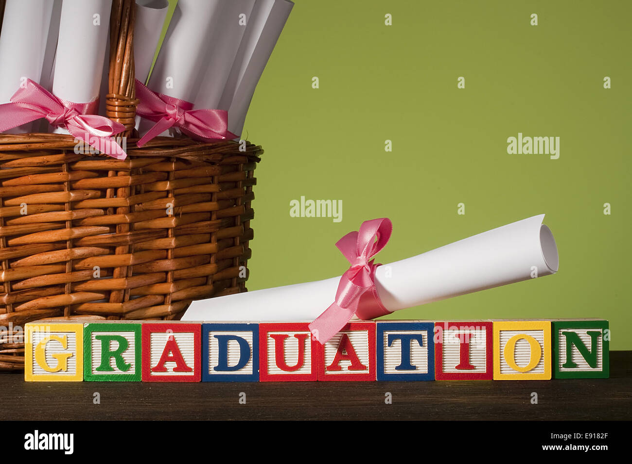 Wooden blocks Graduation' Stock Photo - Alamy