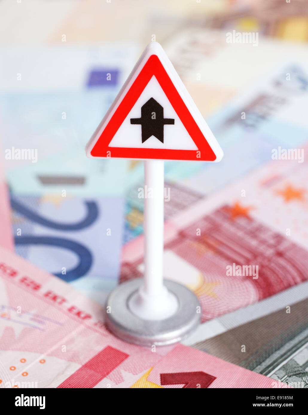 traffic sign and euros Stock Photo - Alamy