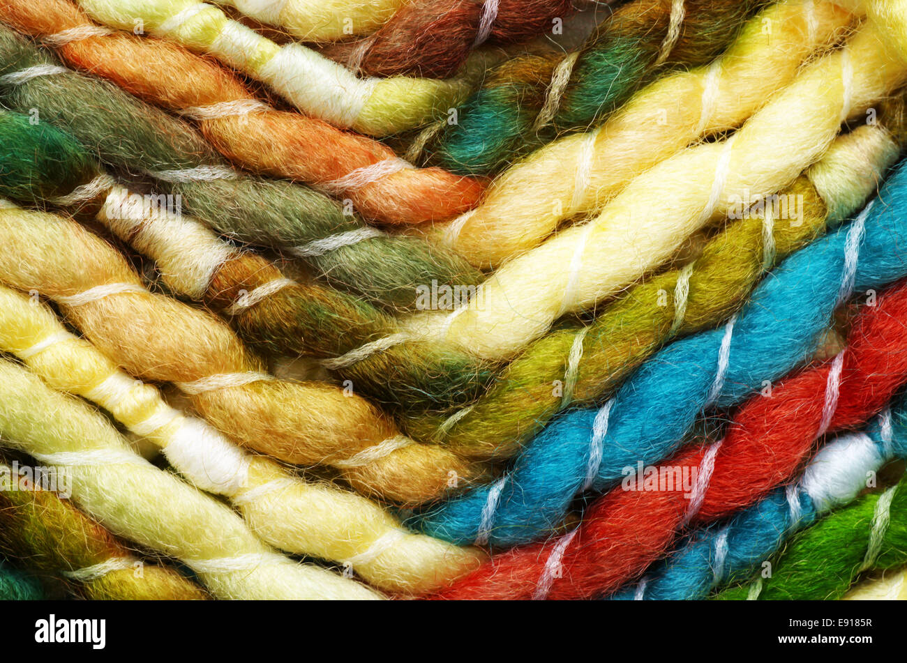 Green/Yellow Wool Close-up Stock Photo - Alamy