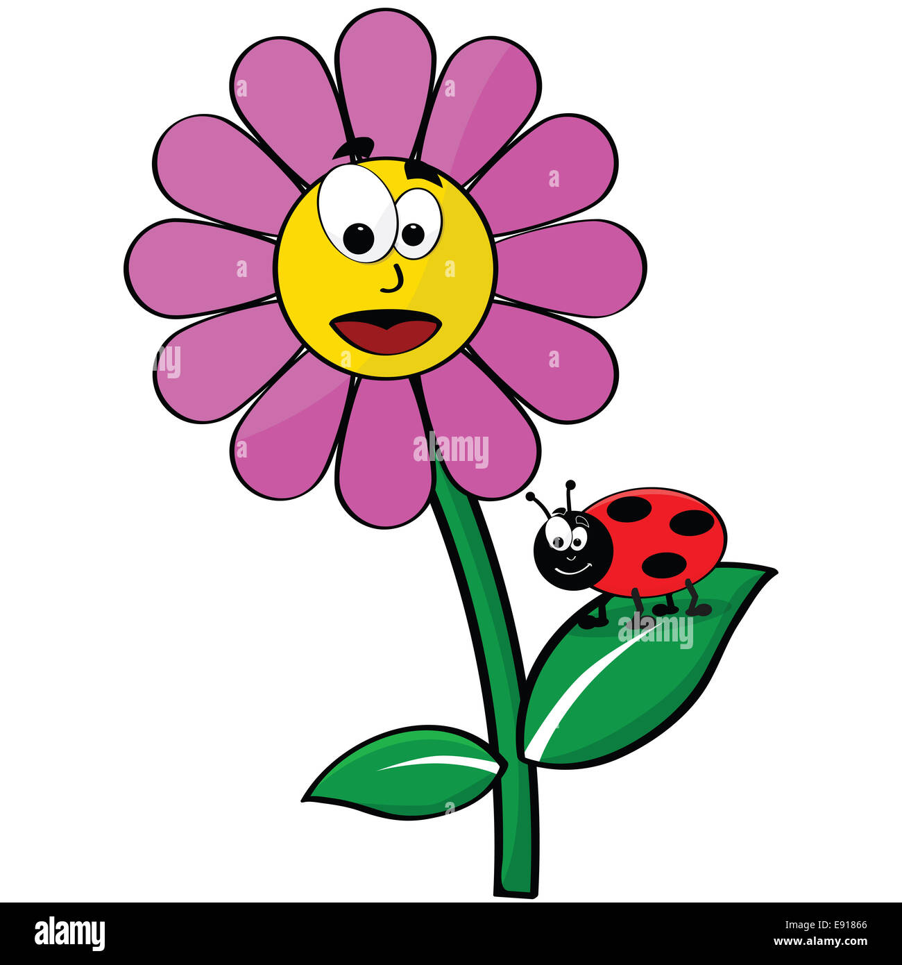 Ladybug drawing Cut Out Stock Images & Pictures - Alamy