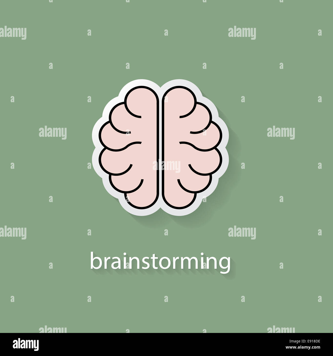 Flat style brain vector icon Stock Photo - Alamy