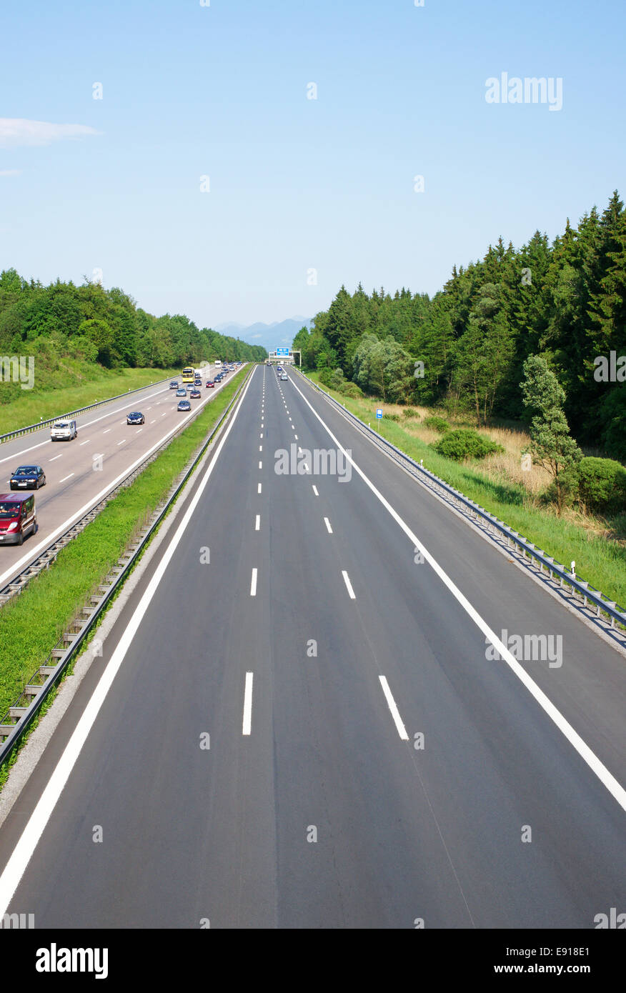 Motorway with Cars Stock Photo - Alamy