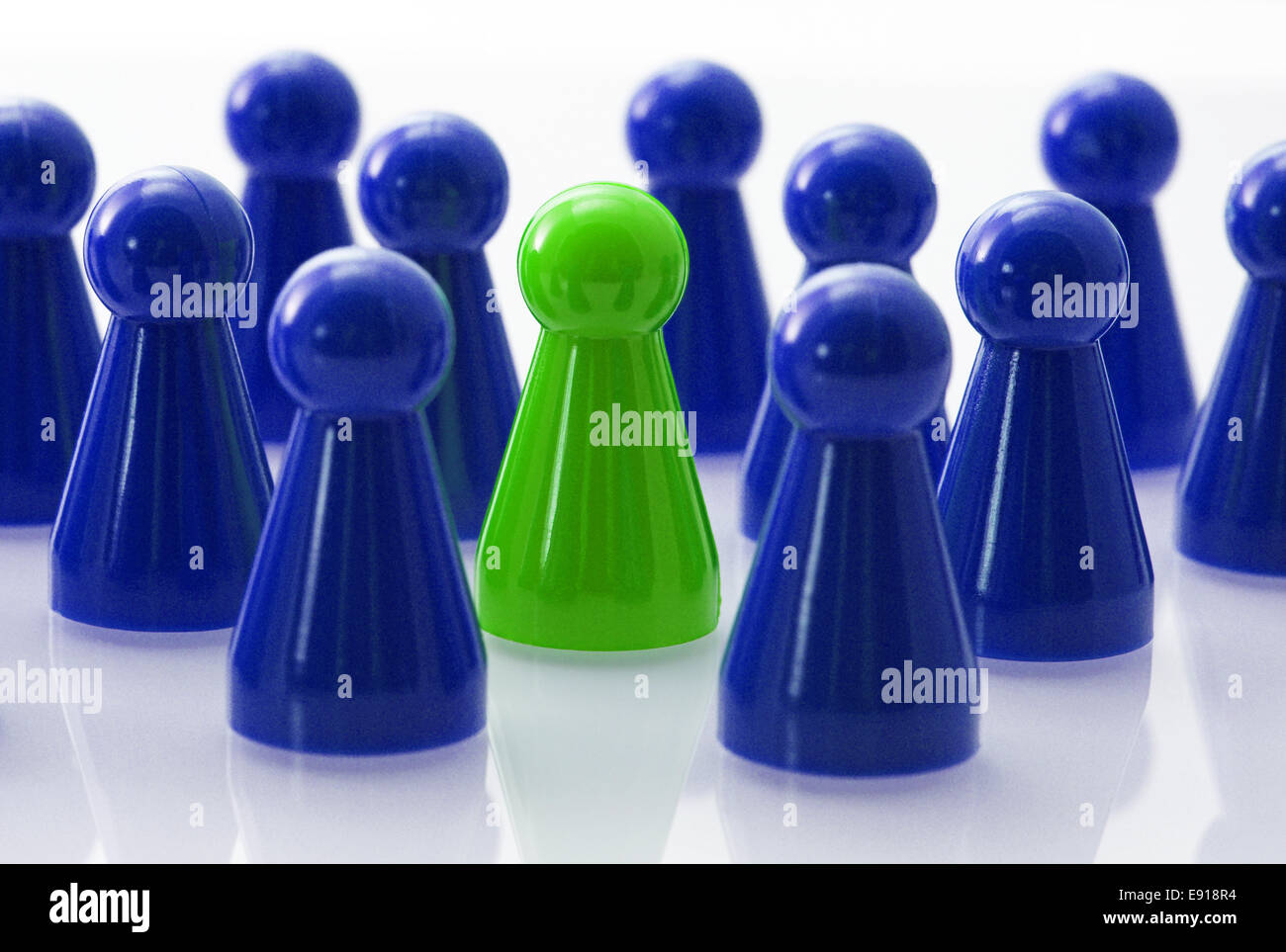 Team with Leader Concept - blue green Stock Photo - Alamy