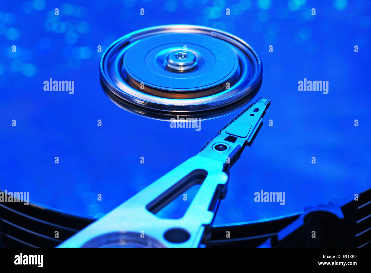 Hard Disk blue Light Stock Photo - Alamy