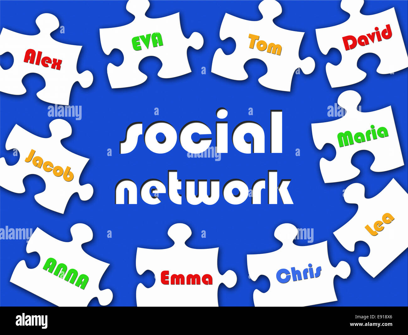 Social Network with Names Stock Photo - Alamy