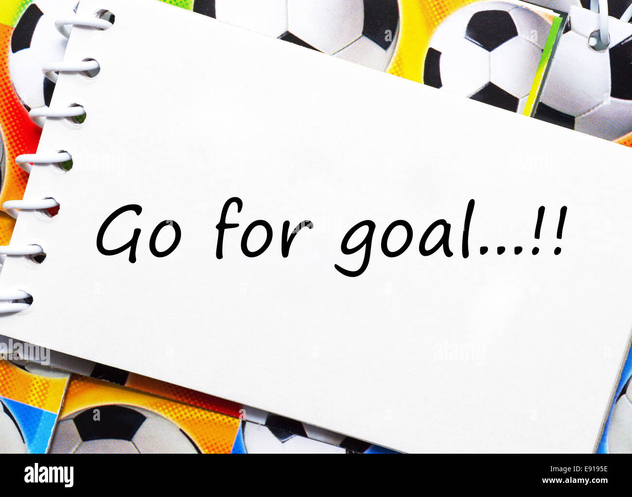 Go for Goal - Soccer Notepad Stock Photo - Alamy