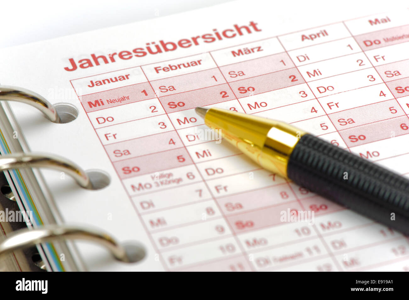 calendar of the year in german language Stock Photo - Alamy