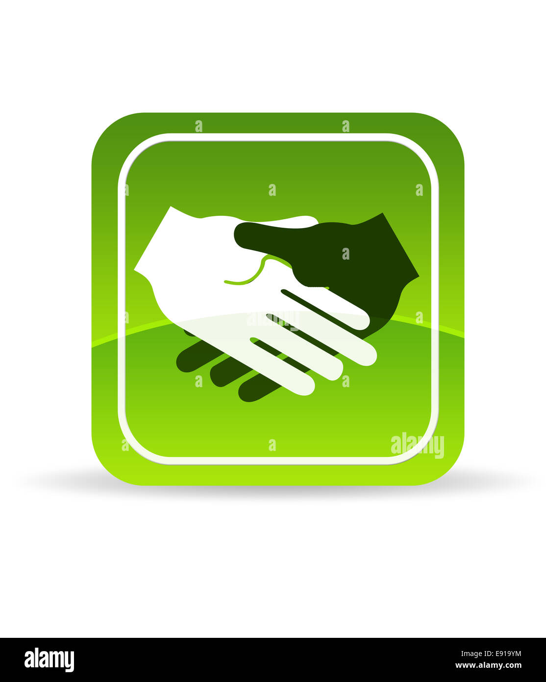 Green Handshake Icon Stock Photo - Alamy